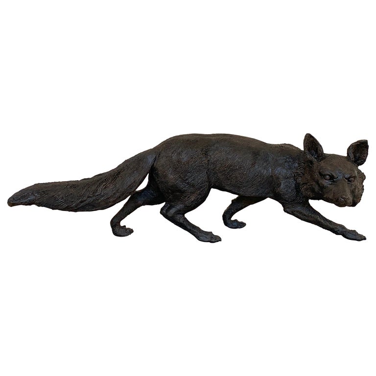 Life-Size Bronze Sculpture of a Walking Fox, Foundry Marked and Artist ...