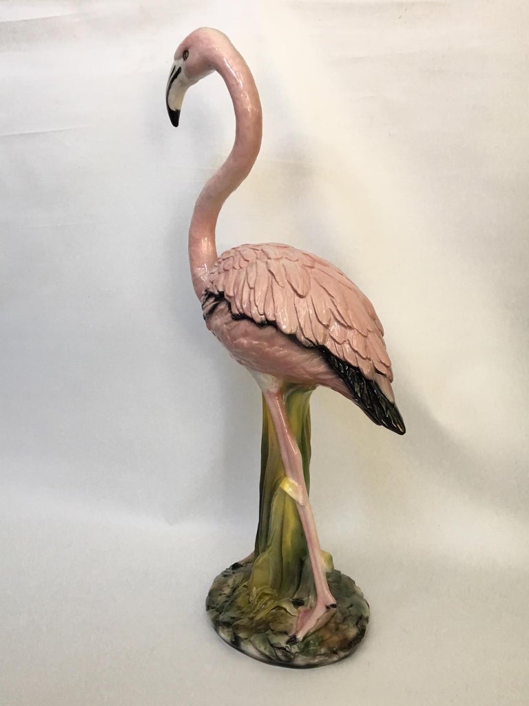 Lifesize Ceramic Flamingo Sculpture Made in Italy at 1stDibs | ceramic ...