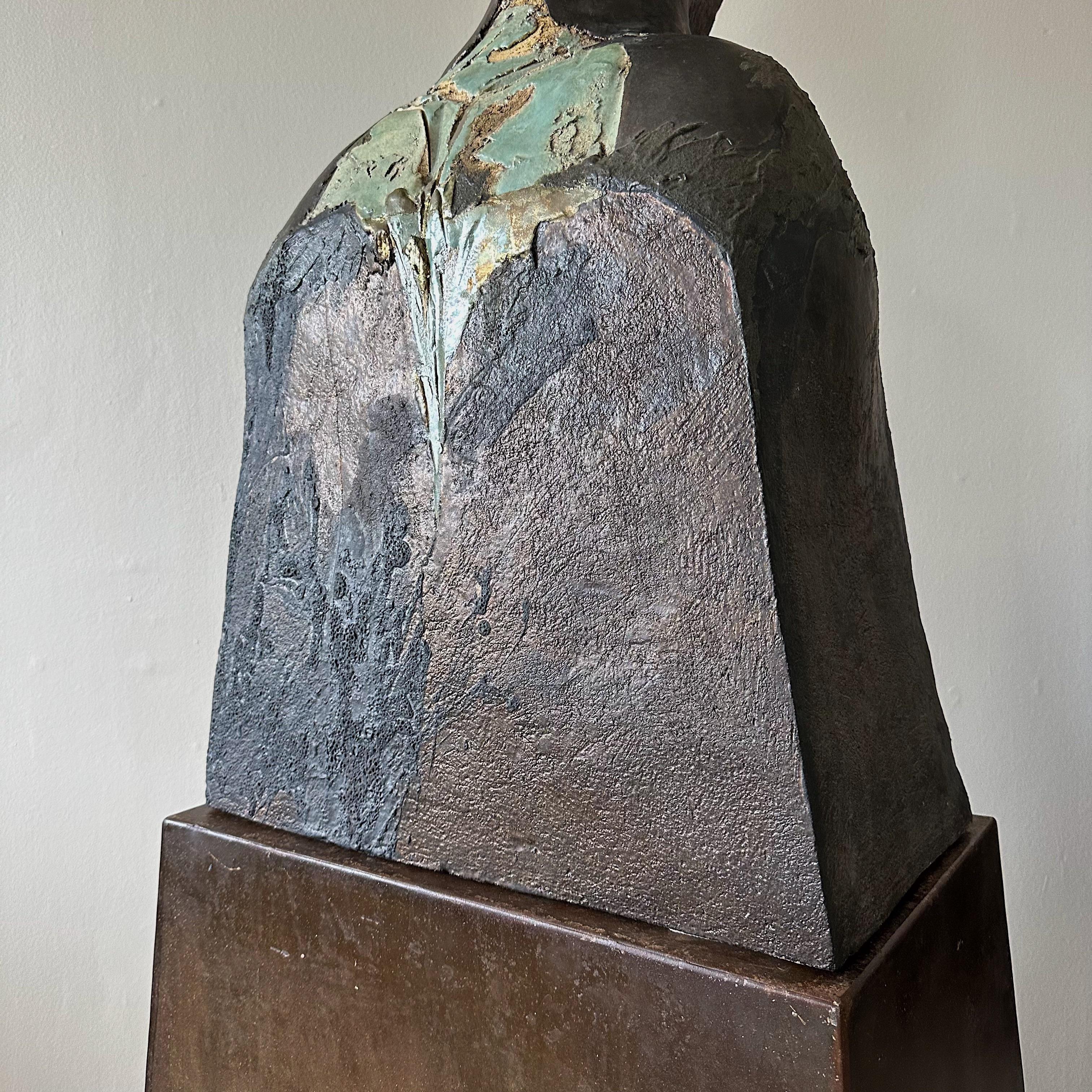 Lifesize Figural Studio Pottery Torso on Steel Base, One-Of-A-Kind Art ...