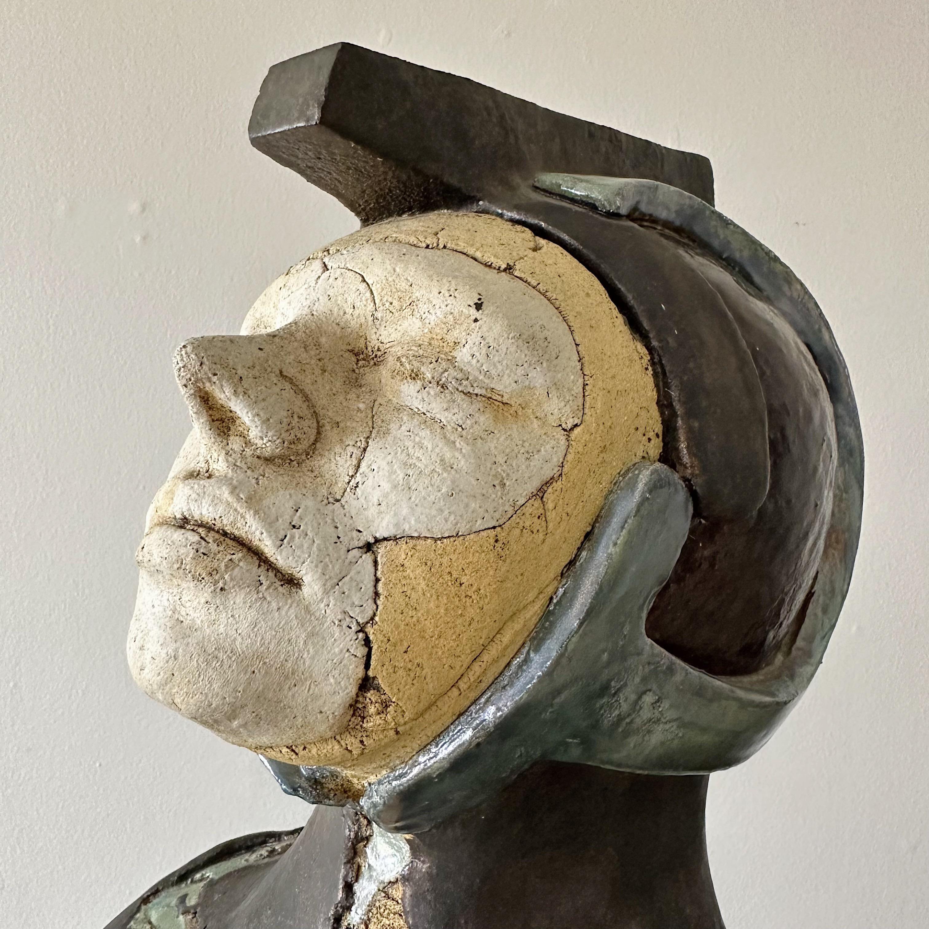 Lifesize Figural Studio Pottery Torso on Steel Base, One-Of-A-Kind Art ...