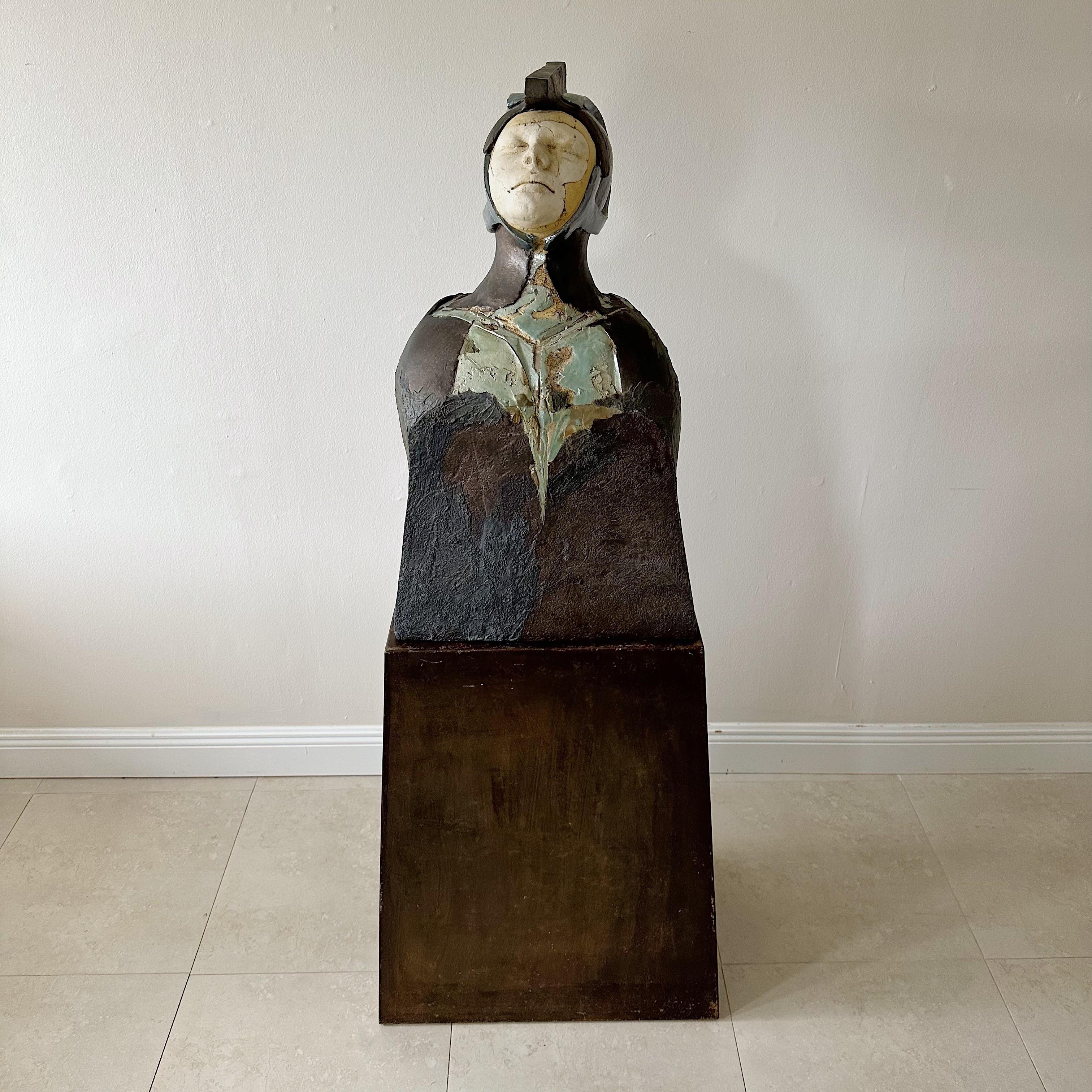 Lifesize Figural Studio Pottery Torso on Steel Base, One-Of-A-Kind Art ...