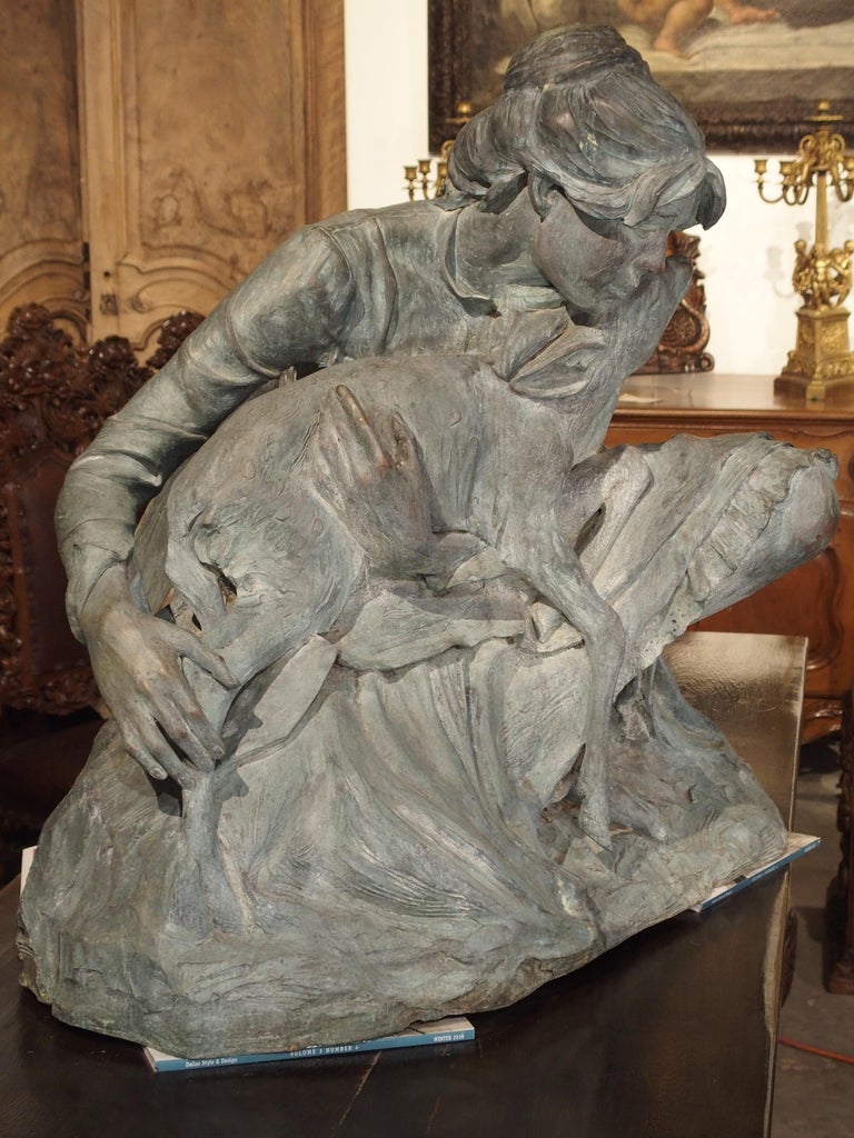 Life-Size Veryl Goodnight Bronze Sculpture-Woman and Orphaned Deer ...