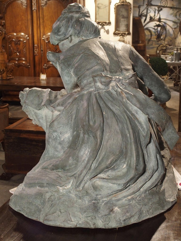 Life-Size Veryl Goodnight Bronze Sculpture-Woman and Orphaned Deer ...