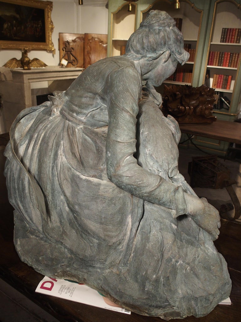 Life-Size Veryl Goodnight Bronze Sculpture-Woman and Orphaned Deer ...