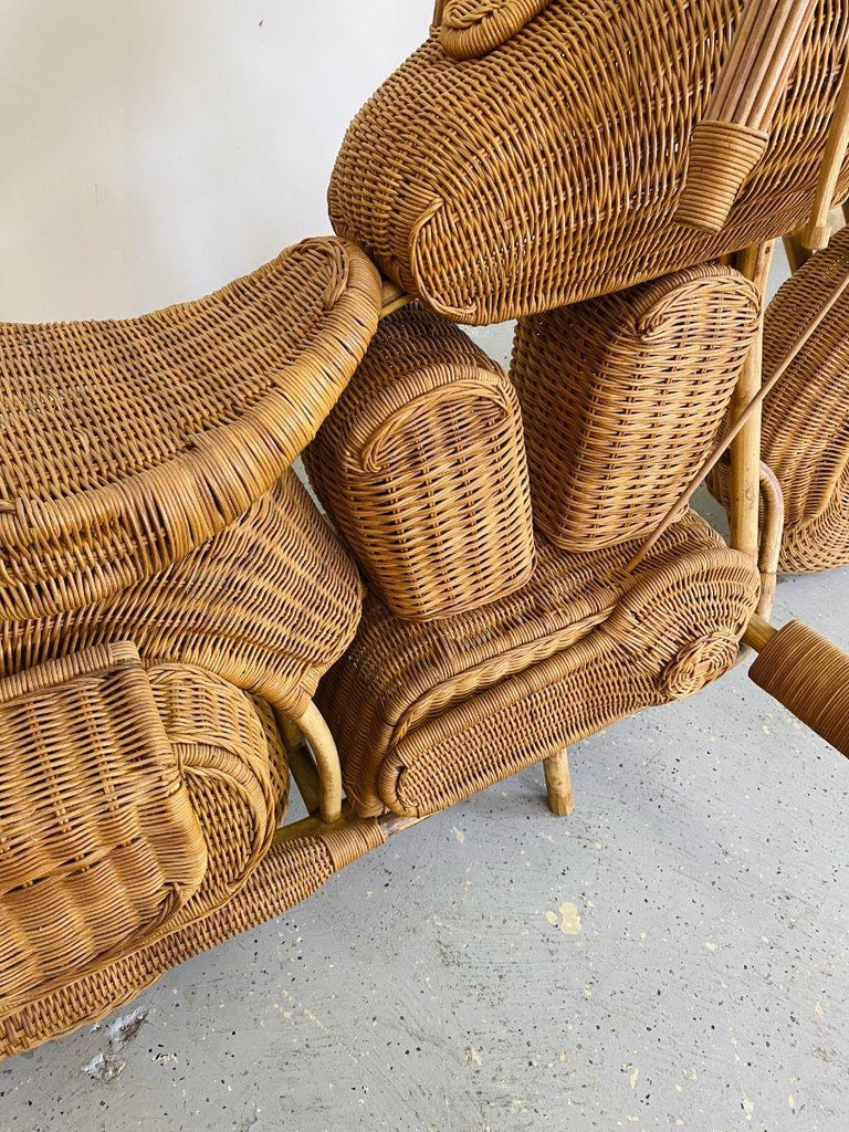 Lifesize Woven Rattan Motorcycle at 1stDibs