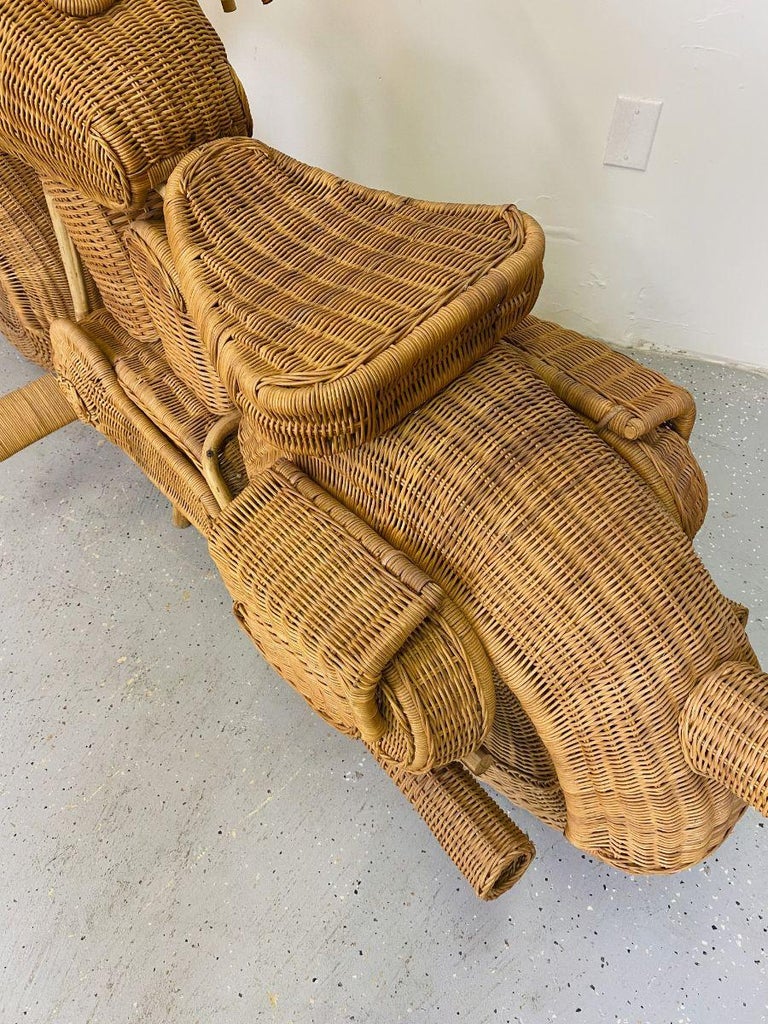 Lifesize Woven Rattan Motorcycle at 1stDibs