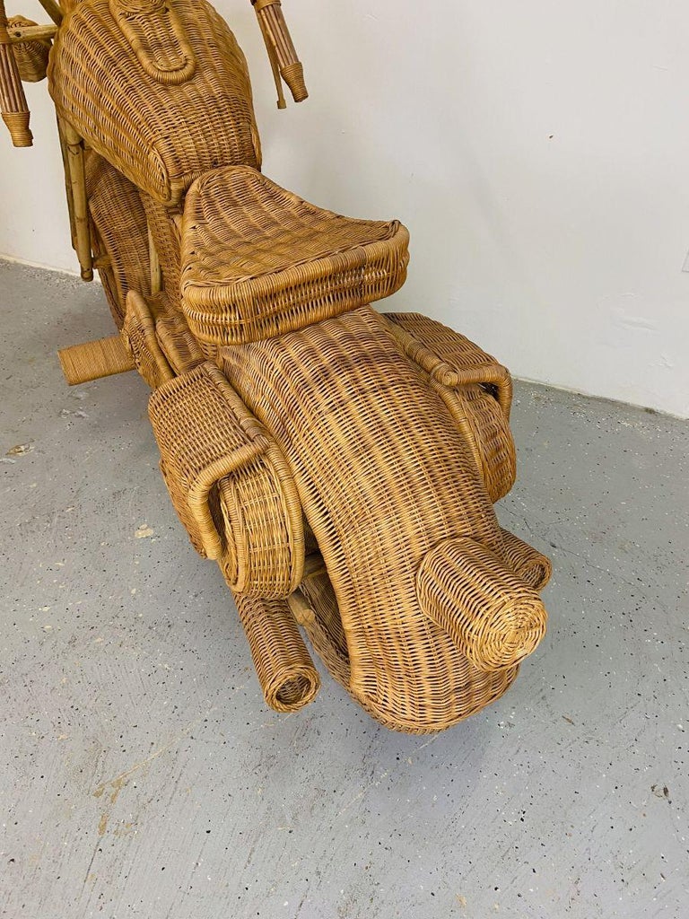 Lifesize Woven Rattan Motorcycle at 1stDibs