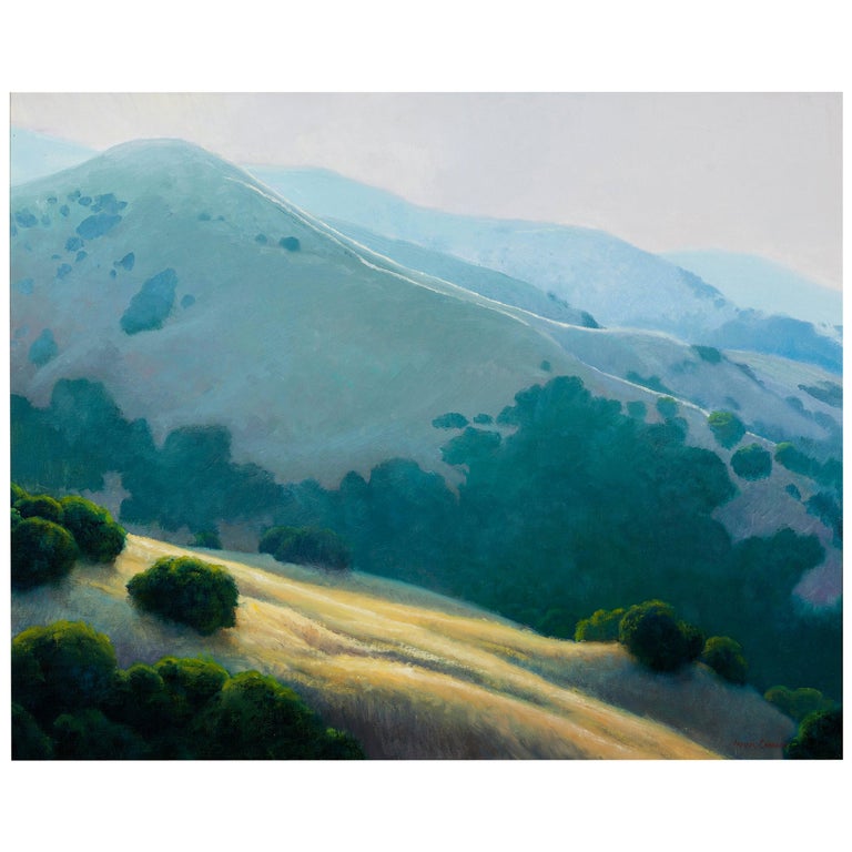 Lifting Fog, Californian Landscape, Armand Cabrera Oil on Canvas at 1stDibs