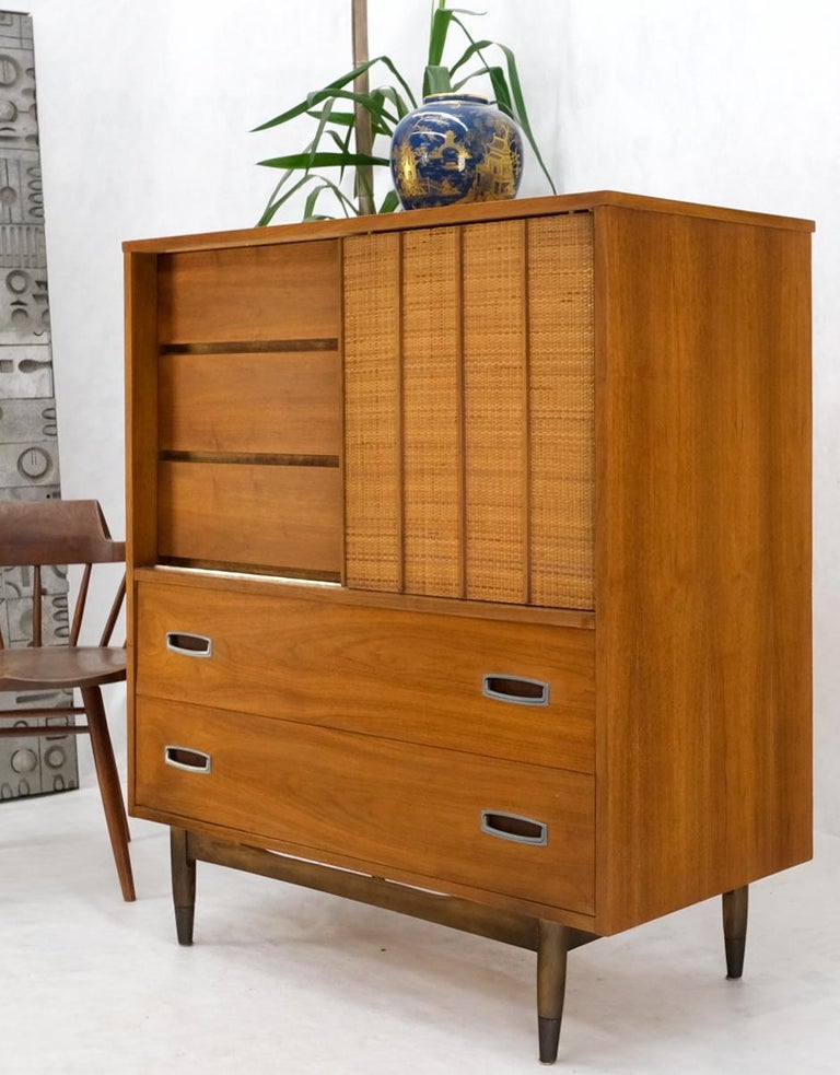 Commode haute à 8 tiroirs en noyer américain clair compartiment de ...