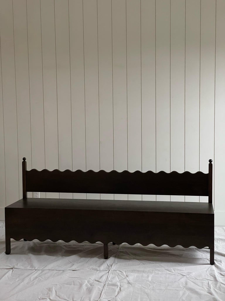 Light and Dwell Piper Wave Scalloped Bench For Sale at 1stDibs
