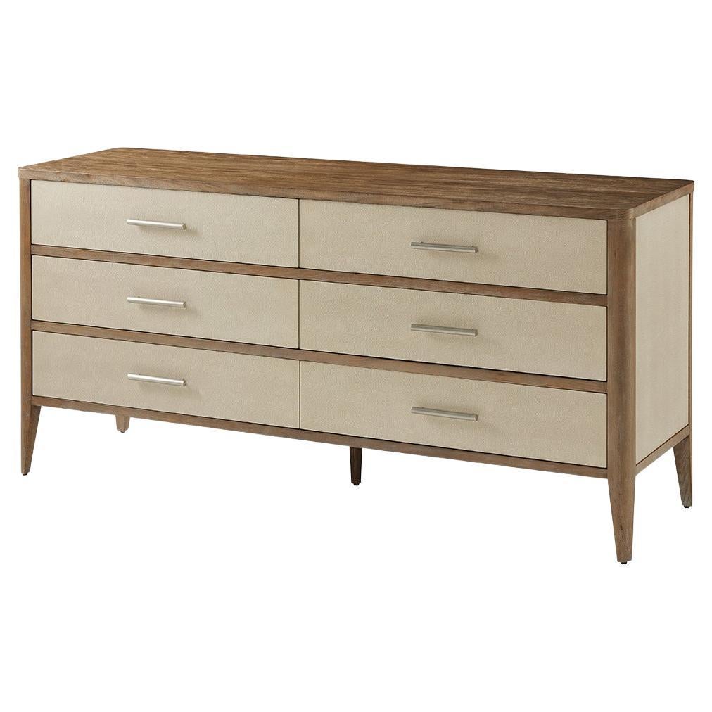 Dark Art Deco Leather Dresser For Sale at 1stDibs