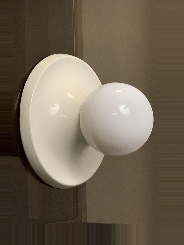 "Light Ball" by Castiglioni for Flos, wall or ceiling lamp. White Italy ...
