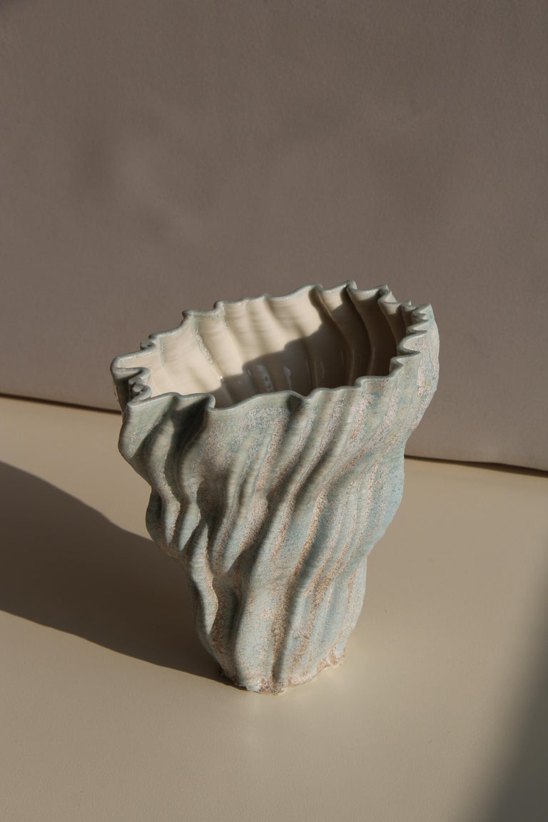 Light Blue 3D Printed Ceramic Grazia Porcelain Italy Contemporary 21st ...