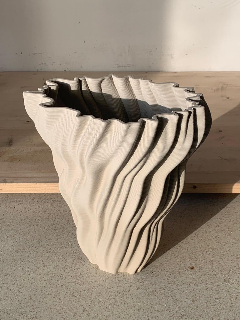 Light Blue 3D Printed Ceramic Grazia Porcelain Italy Contemporary 21st ...
