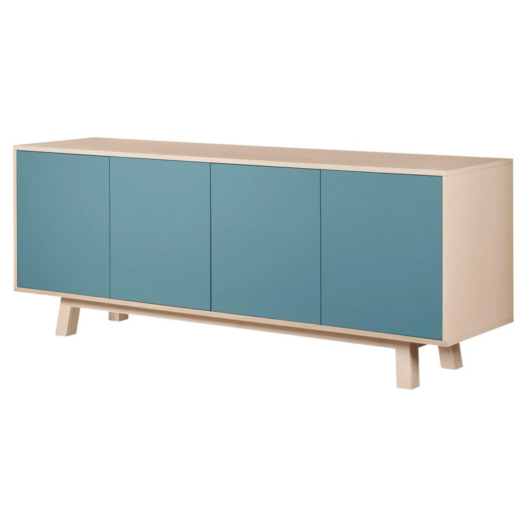 Light Blue 4-Door Low Sideboard, Scandinavian Design by Eric Gizard ...