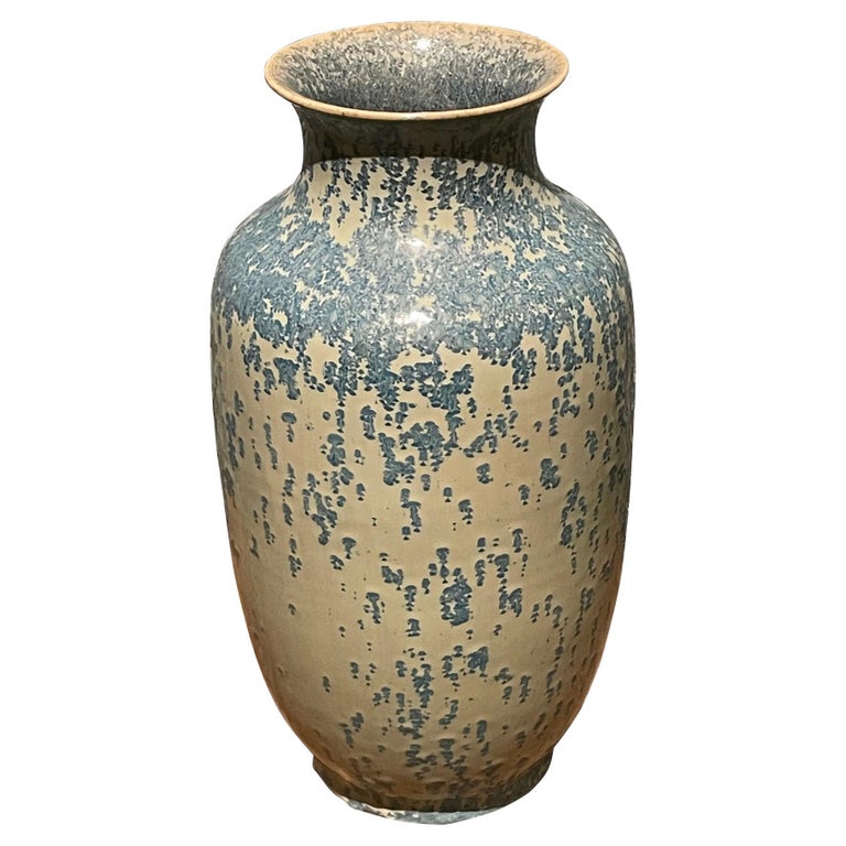 Light Blue and Sage Speckled Glaze Vase, China, Contemporary For Sale ...