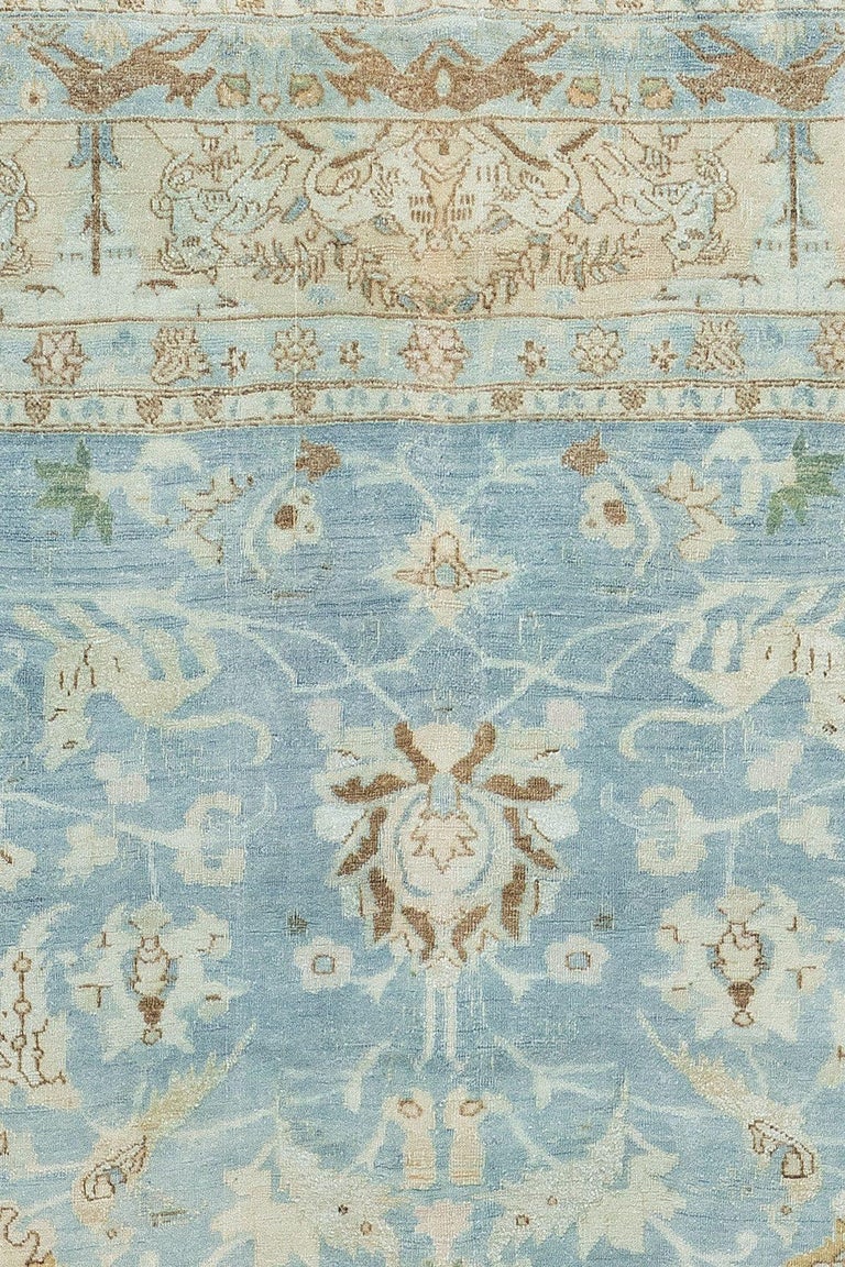Light Blue Animal Persian Tabriz Rug For Sale at 1stDibs