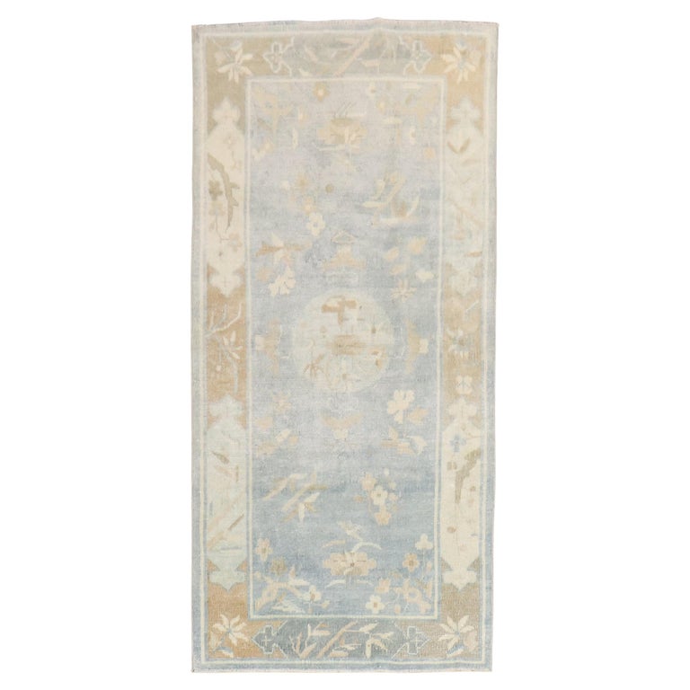 Light Blue Chinese Scatter Rug For Sale at 1stDibs