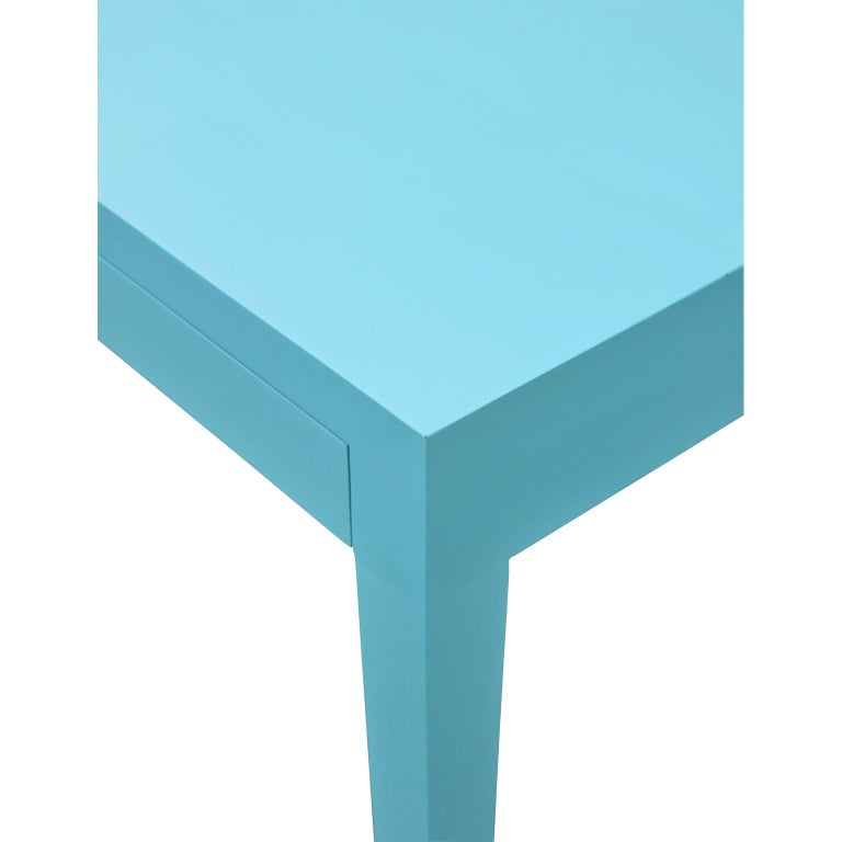 Light Blue Custom Modern Three Drawer Light Blue Writing Desk For Sale ...