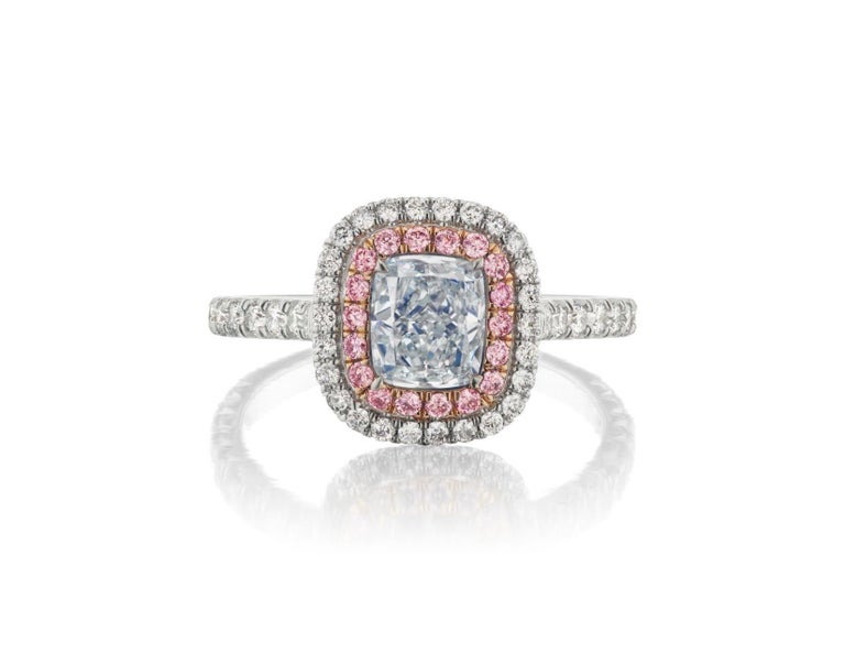 Light Blue Diamond Engagement or Anniversary Ring GIA at 1stDibs