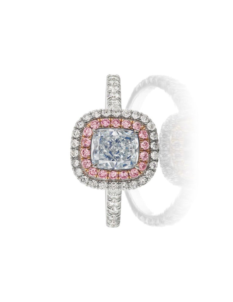 Light Blue Diamond Engagement or Anniversary Ring GIA at 1stDibs
