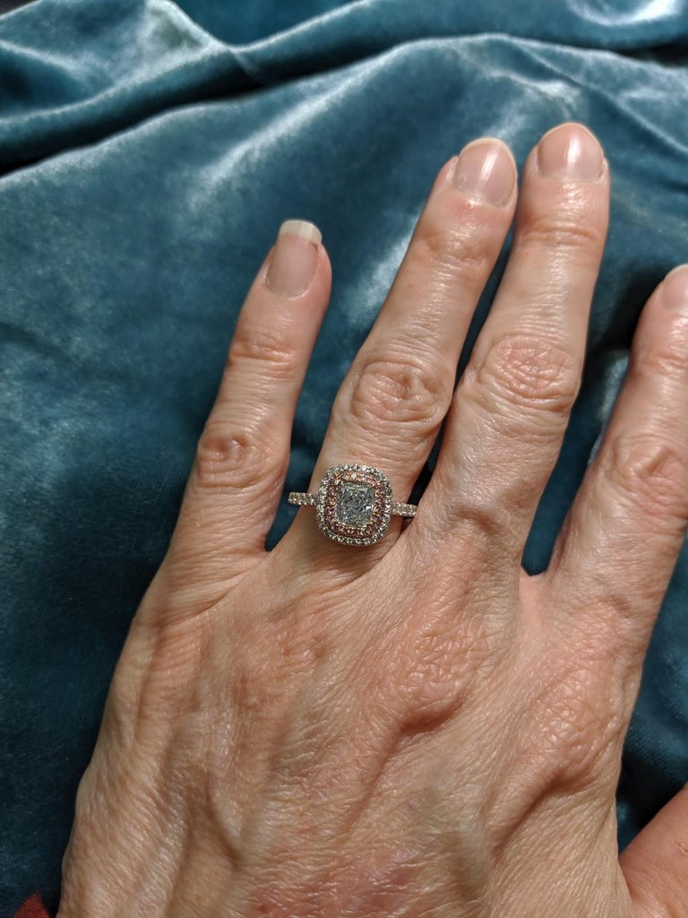 Light Blue Diamond Engagement or Anniversary Ring GIA at 1stDibs