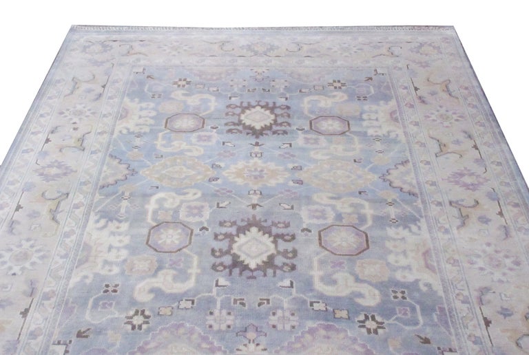 Light Blue Oushak For Sale at 1stDibs