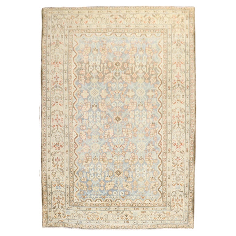Light Blue Persian Malayer Rug For Sale at 1stDibs