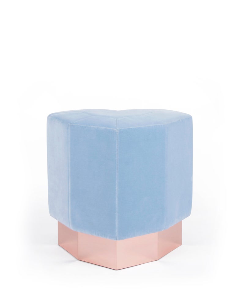 Light Blue Queen Heart Stool by Royal Stranger at 1stDibs