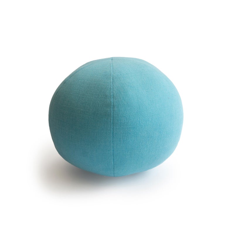 Light Blue Round Ball Throw Pillow For Sale at 1stDibs | light blue ...