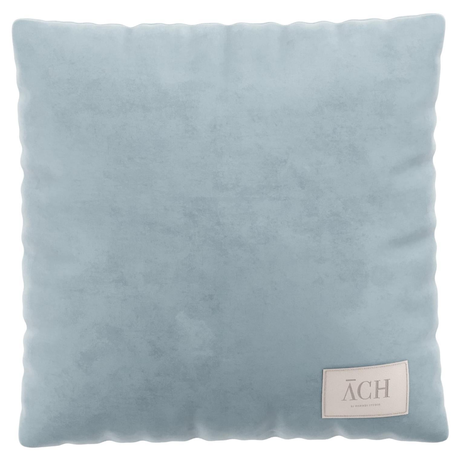 Ocean Square, Blue Modern Cushion Double Side in Soft Velvet For Sale ...