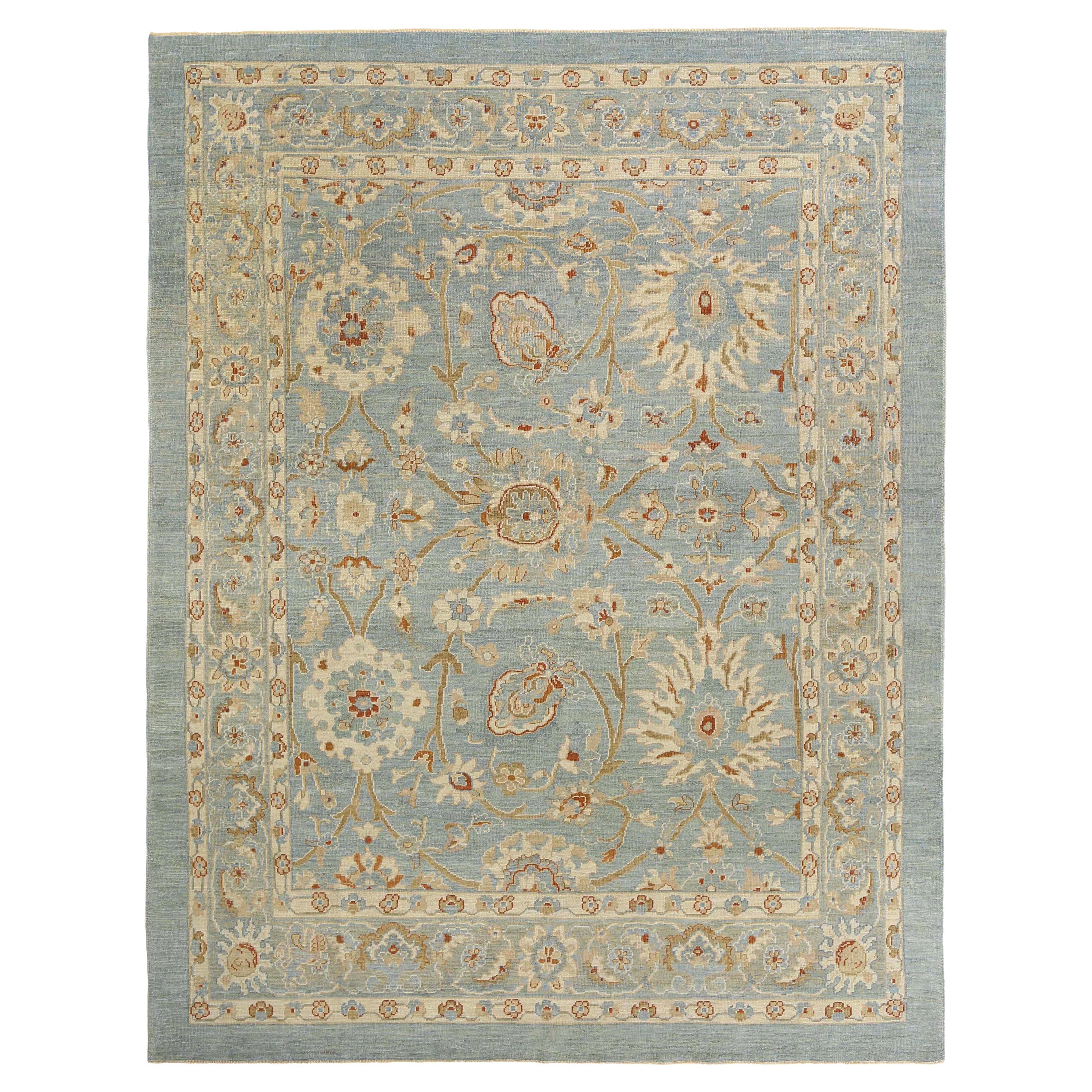 Unique Dark Blue Sultanabad Rug For Sale at 1stDibs