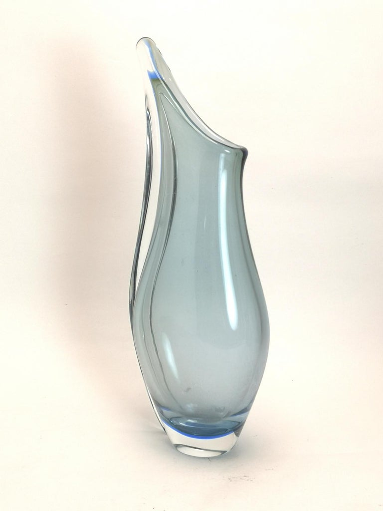 Light Blue Vintage Bohemian Vase, 1970s For Sale at 1stDibs