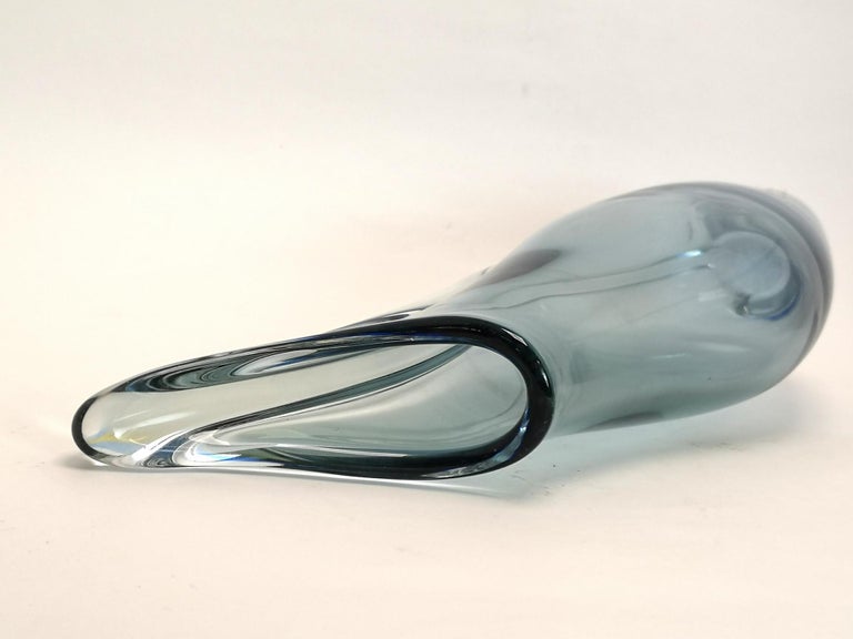 Light Blue Vintage Bohemian Vase, 1970s For Sale at 1stDibs