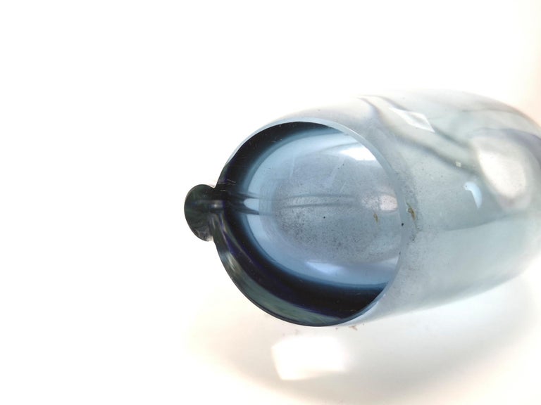 Light Blue Vintage Bohemian Vase, 1970s For Sale at 1stDibs