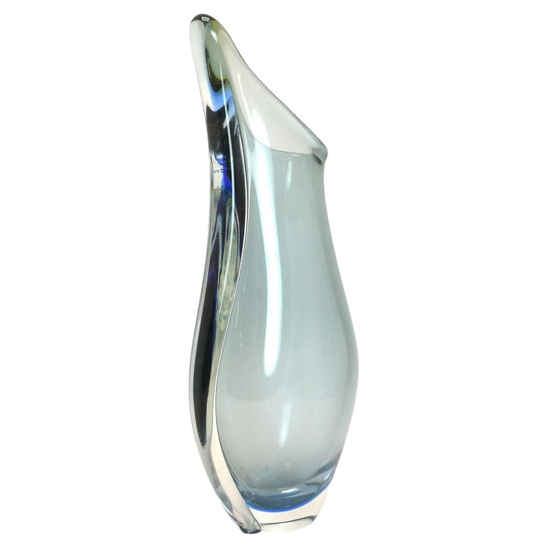 Light Blue Vintage Bohemian Vase, 1970s For Sale at 1stDibs