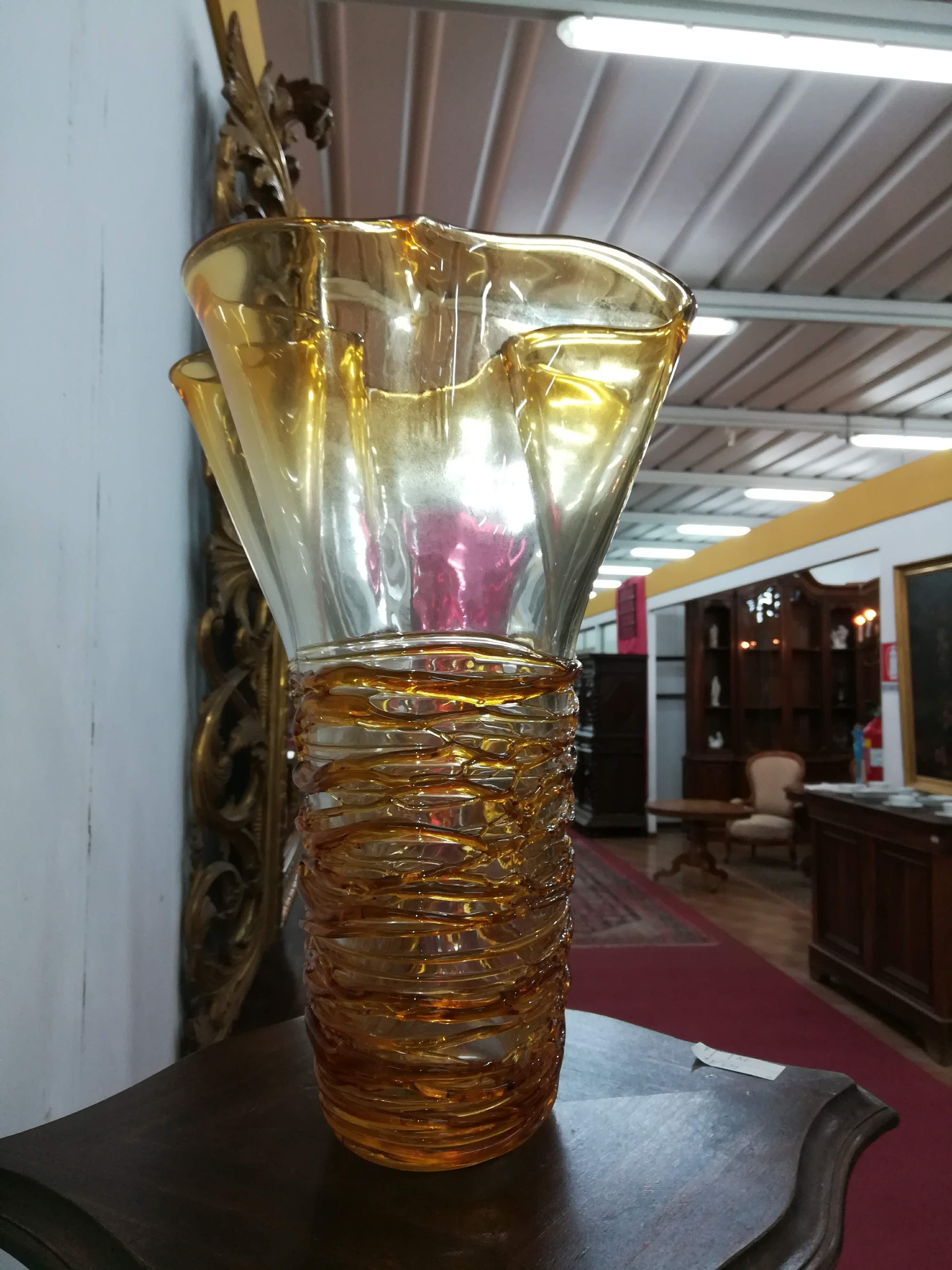 Light Brown Murano Blown Glass Vase For Sale at 1stDibs | vase murano