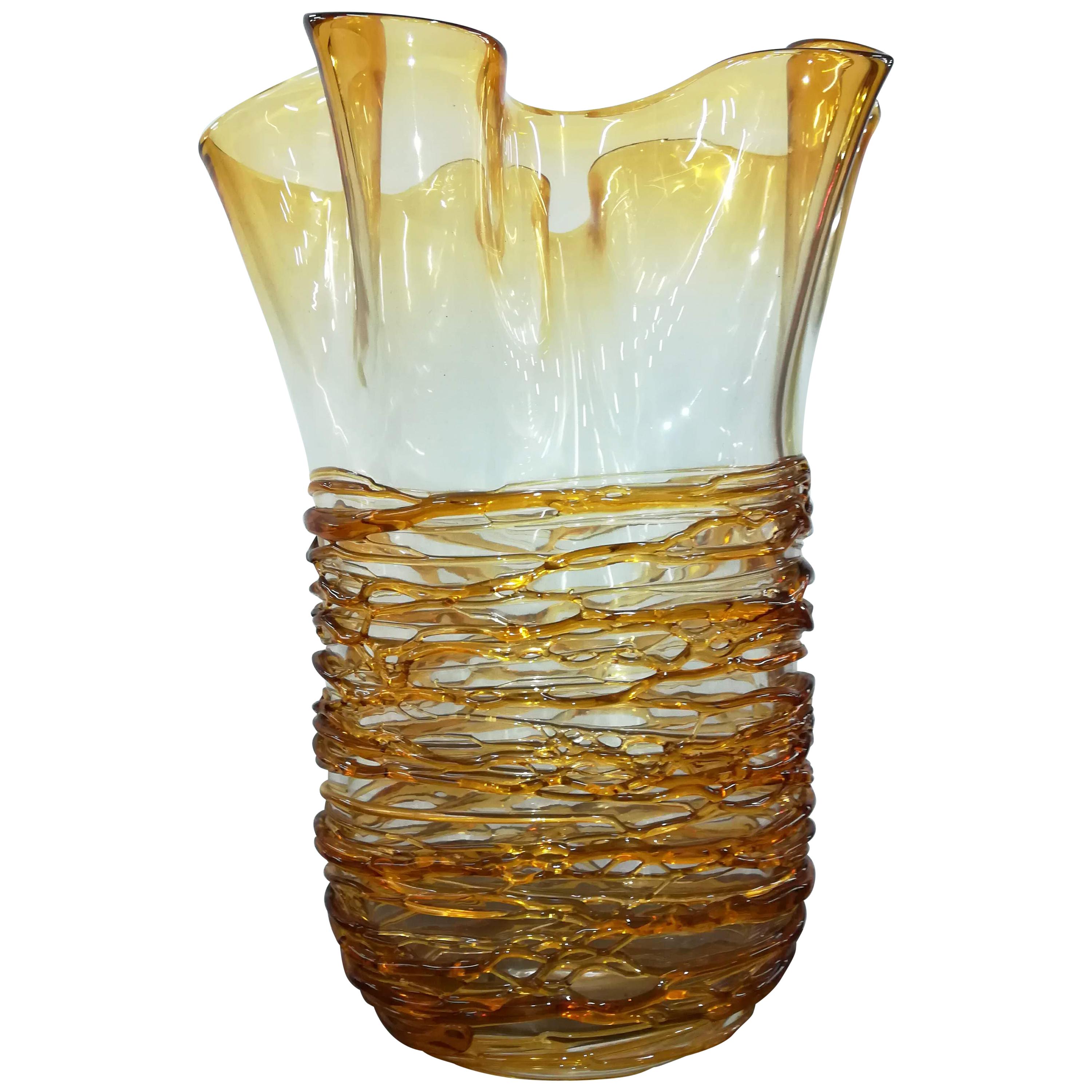 Light Brown Murano Blown Glass Vase For Sale at 1stDibs | vase murano