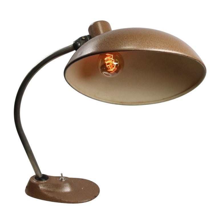 Light Brown Vintage Industrial Metal Desk Light at 1stDibs