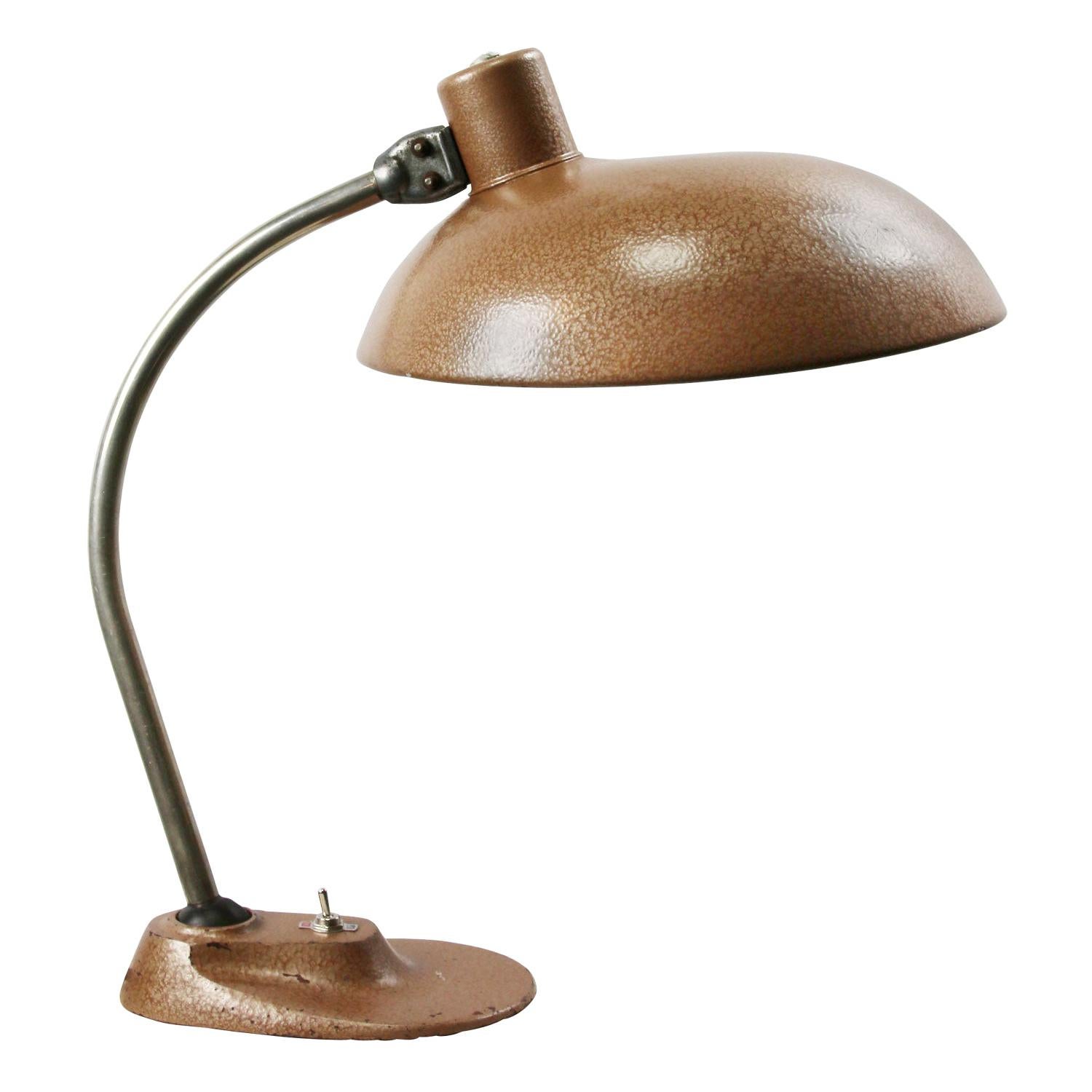 Light Brown Vintage Industrial Metal Desk Light at 1stDibs