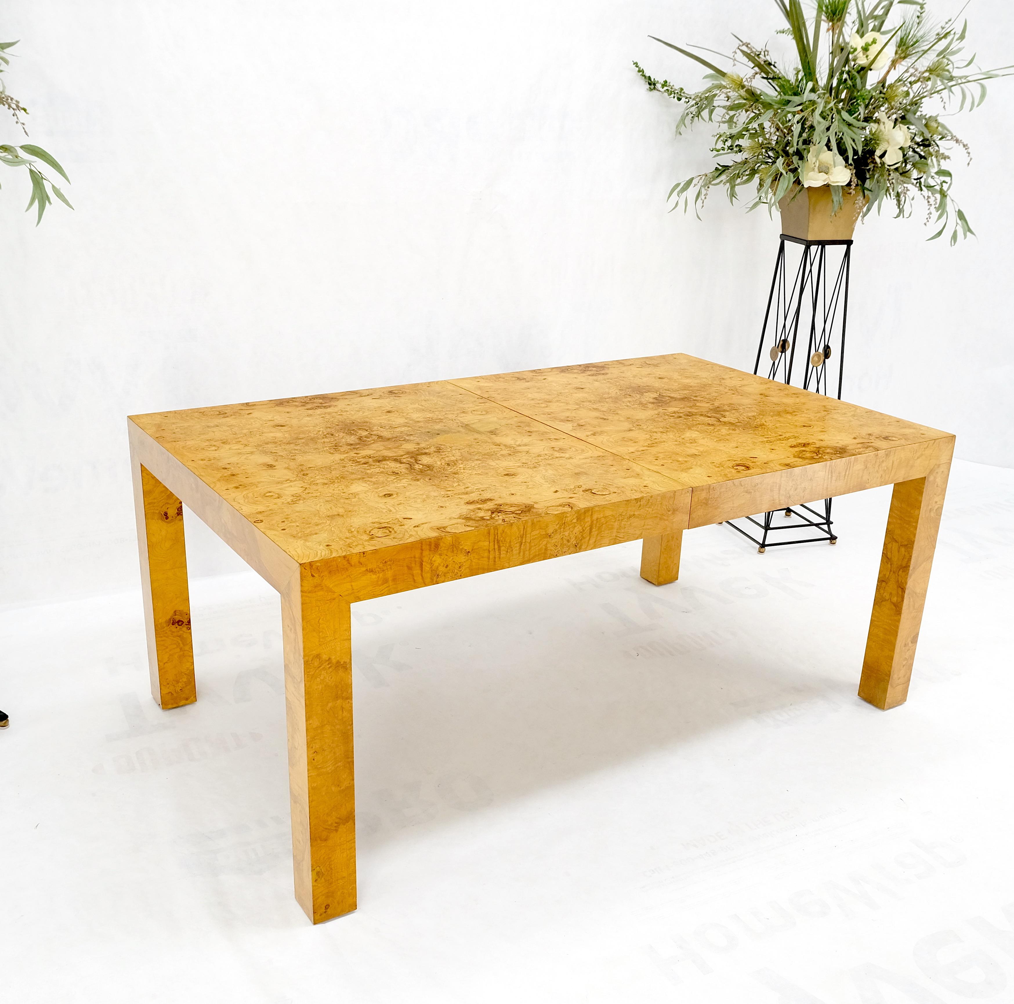 Light Burl Walnut Two Extention Leaves Boards Dining Conference Table ...