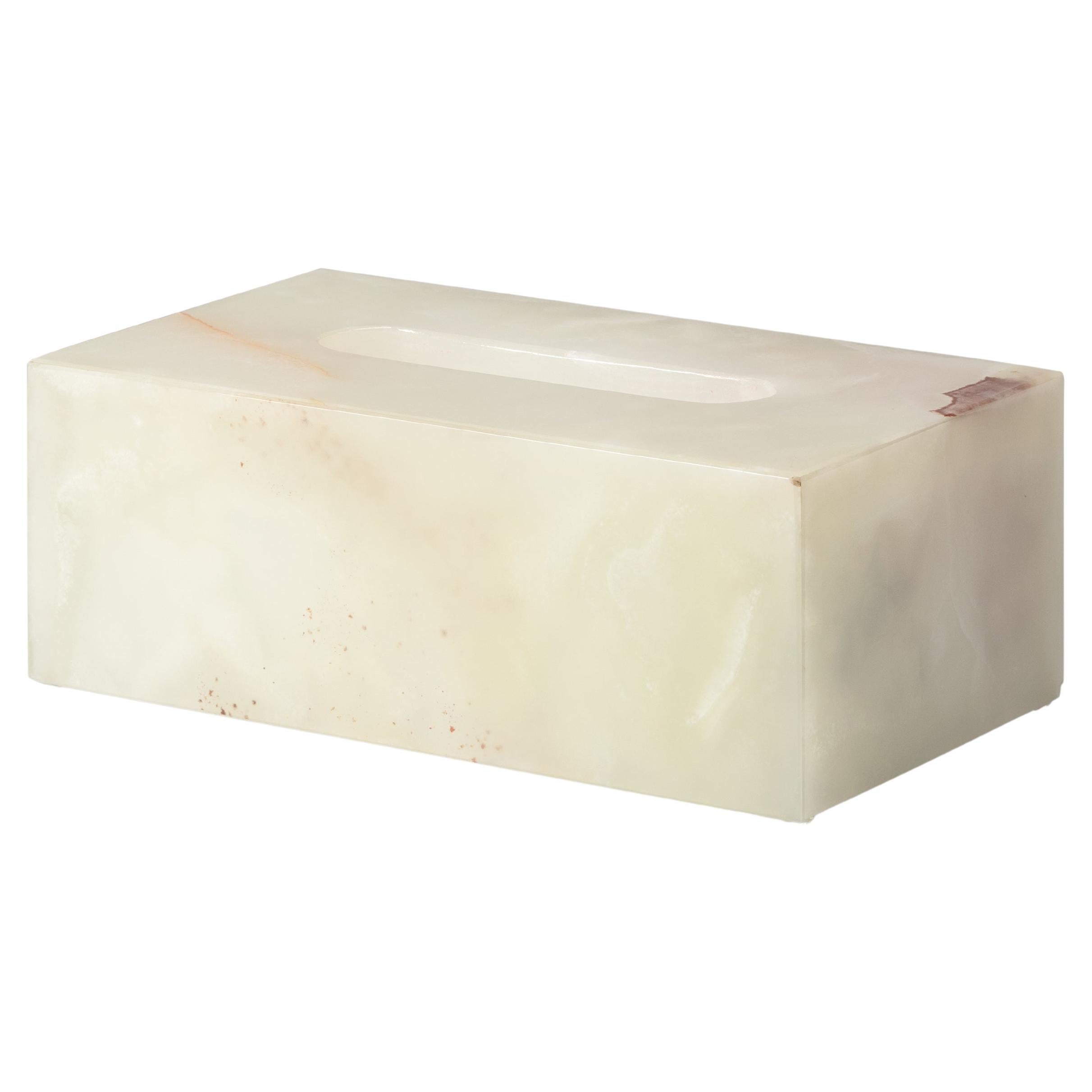 Light Green Onyx Rectangular Tissue Box For Sale at 1stDibs