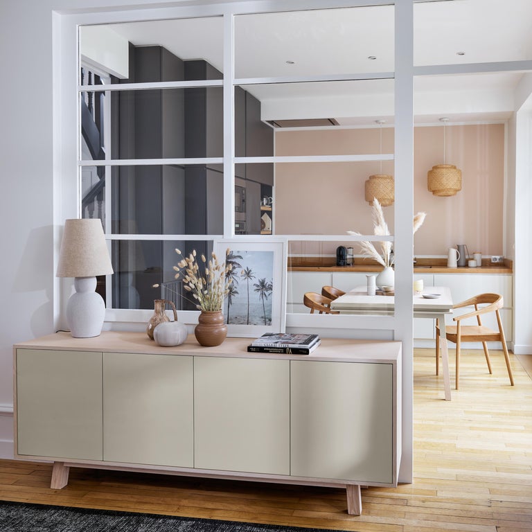 Light Grey 4-Door Sideboard, Design Eric Gizard, Paris For Sale at 1stDibs