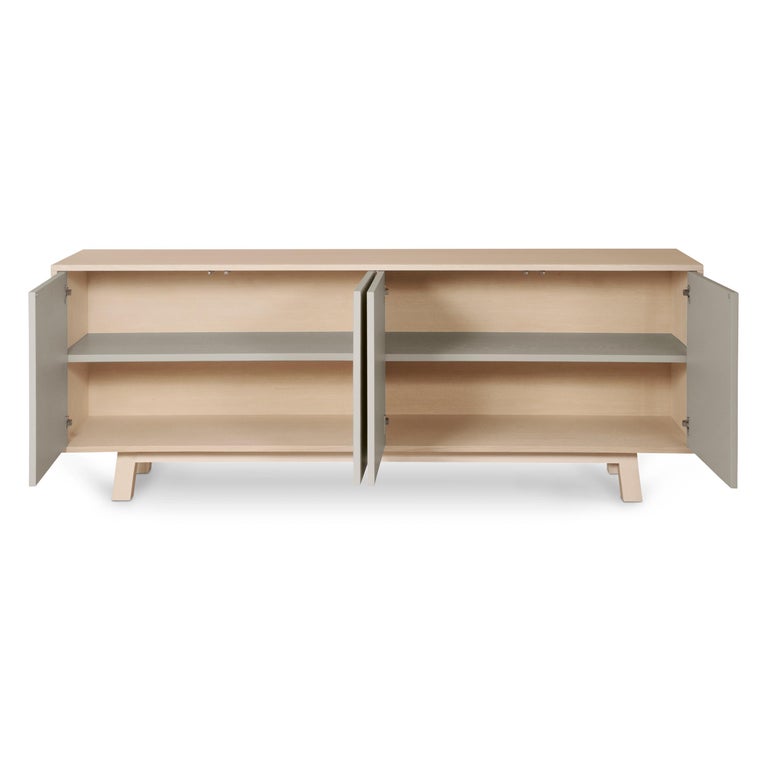 Light Grey 4-Door Sideboard, Design Eric Gizard, Paris For Sale at 1stDibs