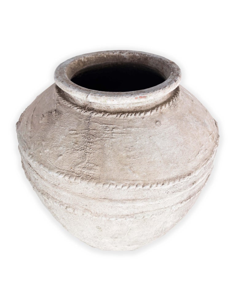 Light Grey Terracotta Pot For Sale at 1stDibs