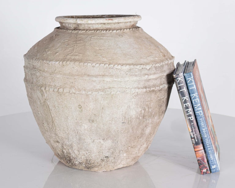 Light Grey Terracotta Pot For Sale at 1stDibs