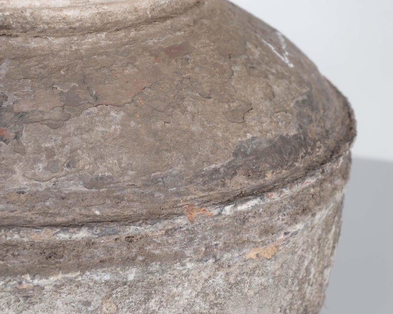 Light Grey Rustic Terracotta Pot For Sale at 1stDibs
