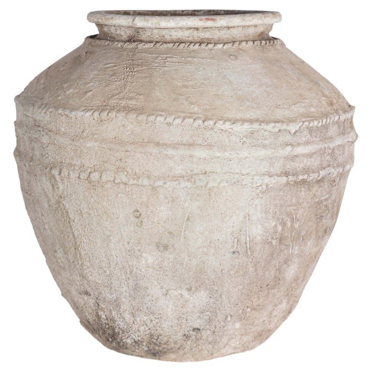 Light Grey Terracotta Pot For Sale at 1stDibs