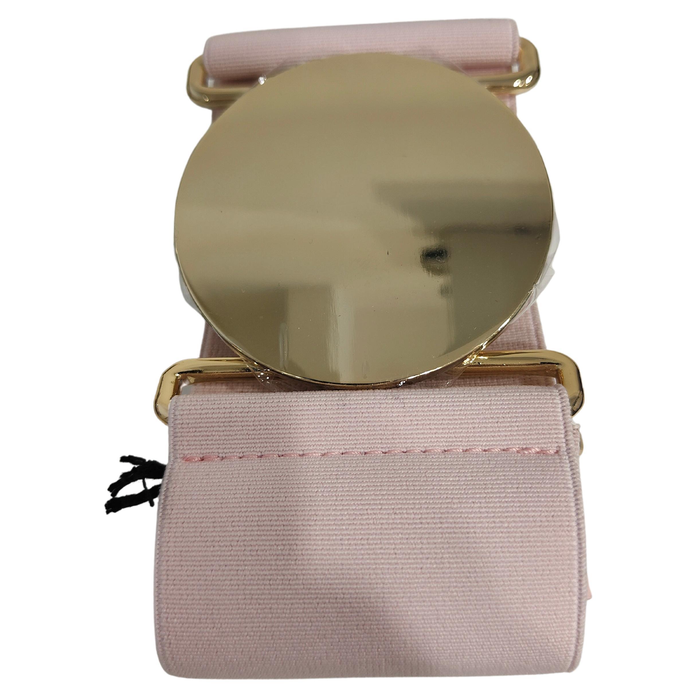 Light pink Gold hardware elastic belt NWOT For Sale at 1stDibs