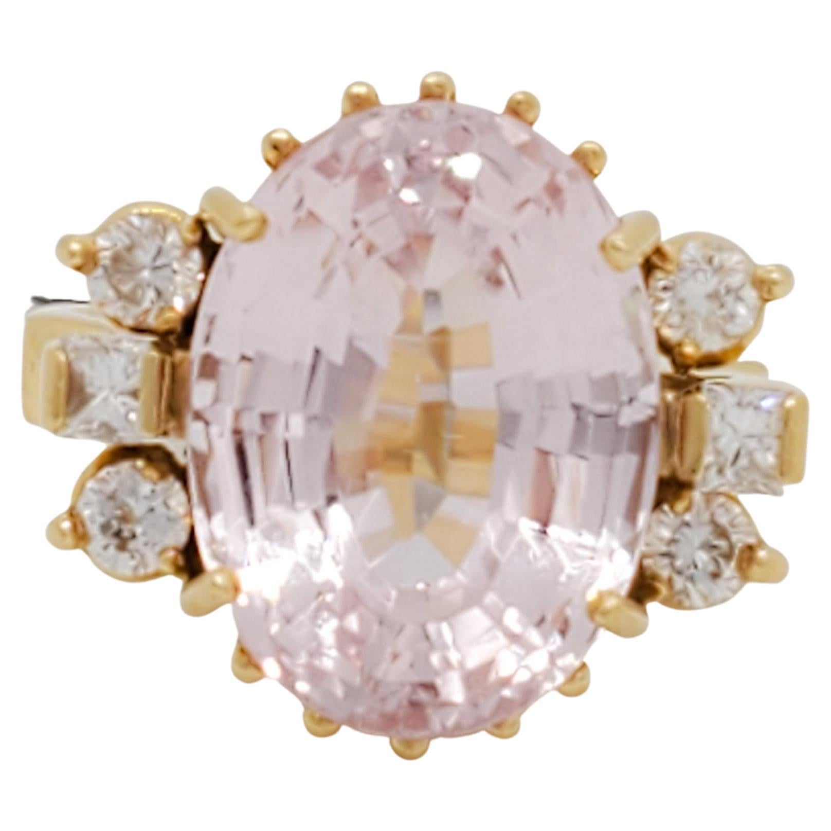 Diamond Pink Kunzite Ring at 1stDibs